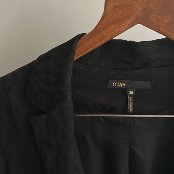 Maje | Jackets & Coats | Maje Black Leopard Print Long Sleeved Blazer ...